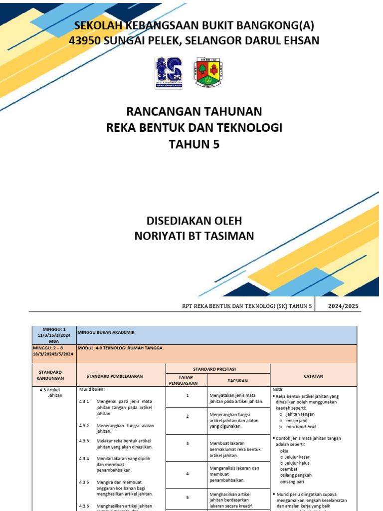 RPT RBT THN 5 (SK) 2025 | PDF