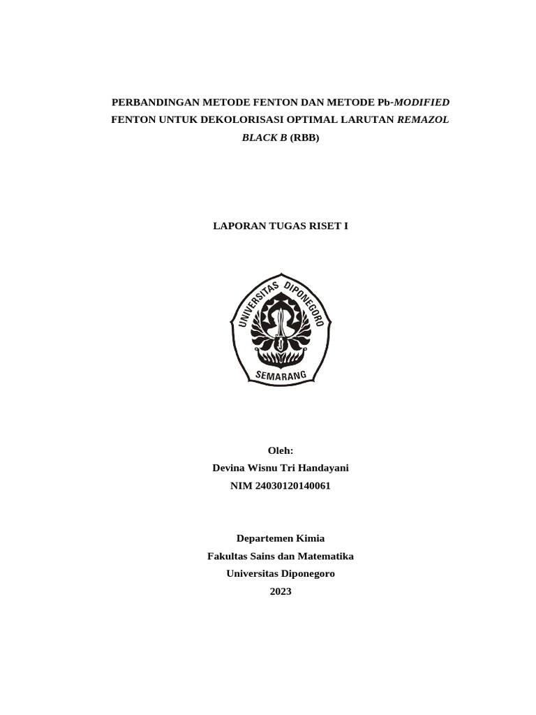 Devina Wisnu Tri Handayani - Laporan Tugas Riset 1 - 24030120140061 | PDF