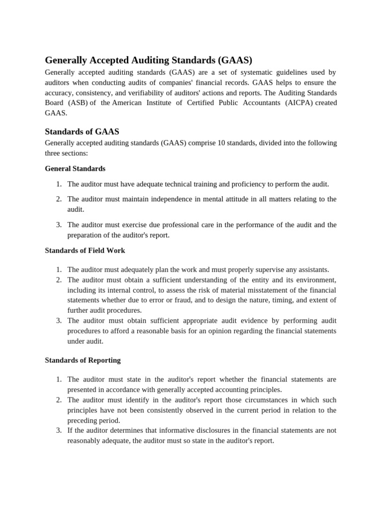 Generally Accepted Auditing Standards,HASAN | PDF | Audit | Auditor's ...