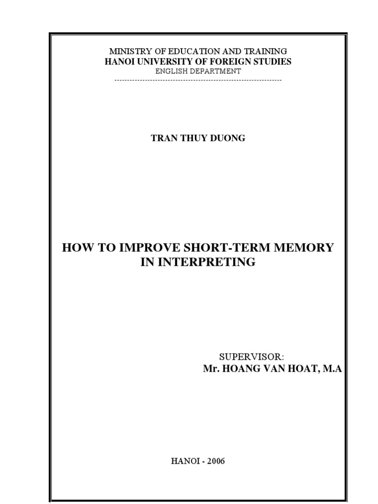How To Improve Short-Term Memory in Interpreting | PDF | Memory | Language Interpretation