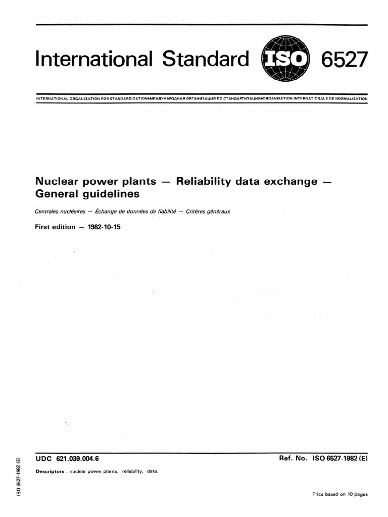 ISO 6527: Reliability Data Exchange Guidelines | PDF | Reliability ...