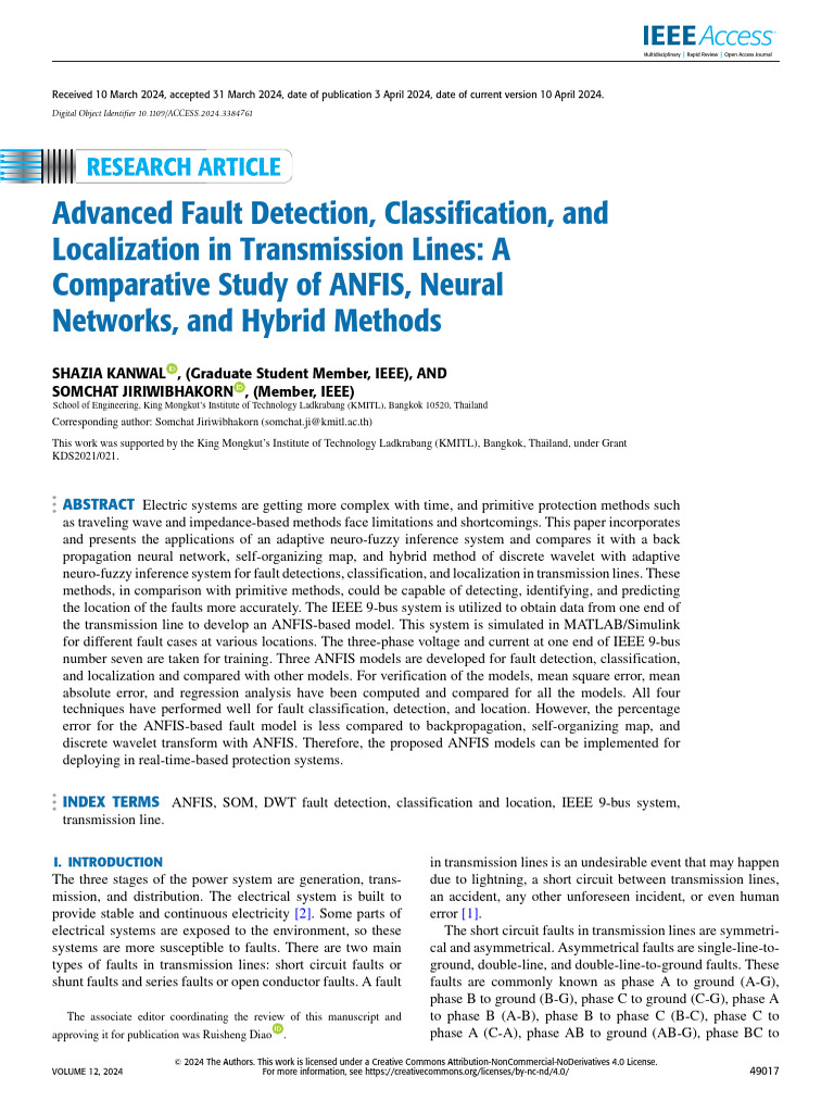 Advanced Fault Detection, Classification, and Localization in Transmission Lines: A Comparative ...