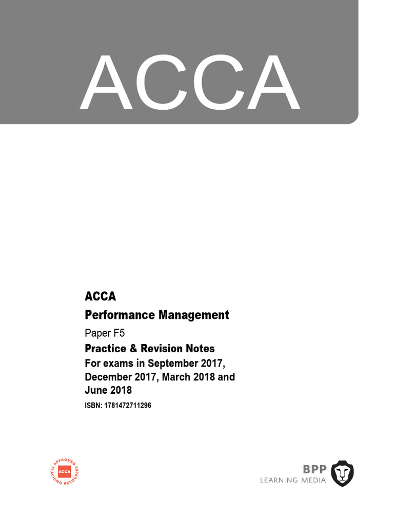 ACCA F5 Performance Management Guide | PDF | Business Economics ...