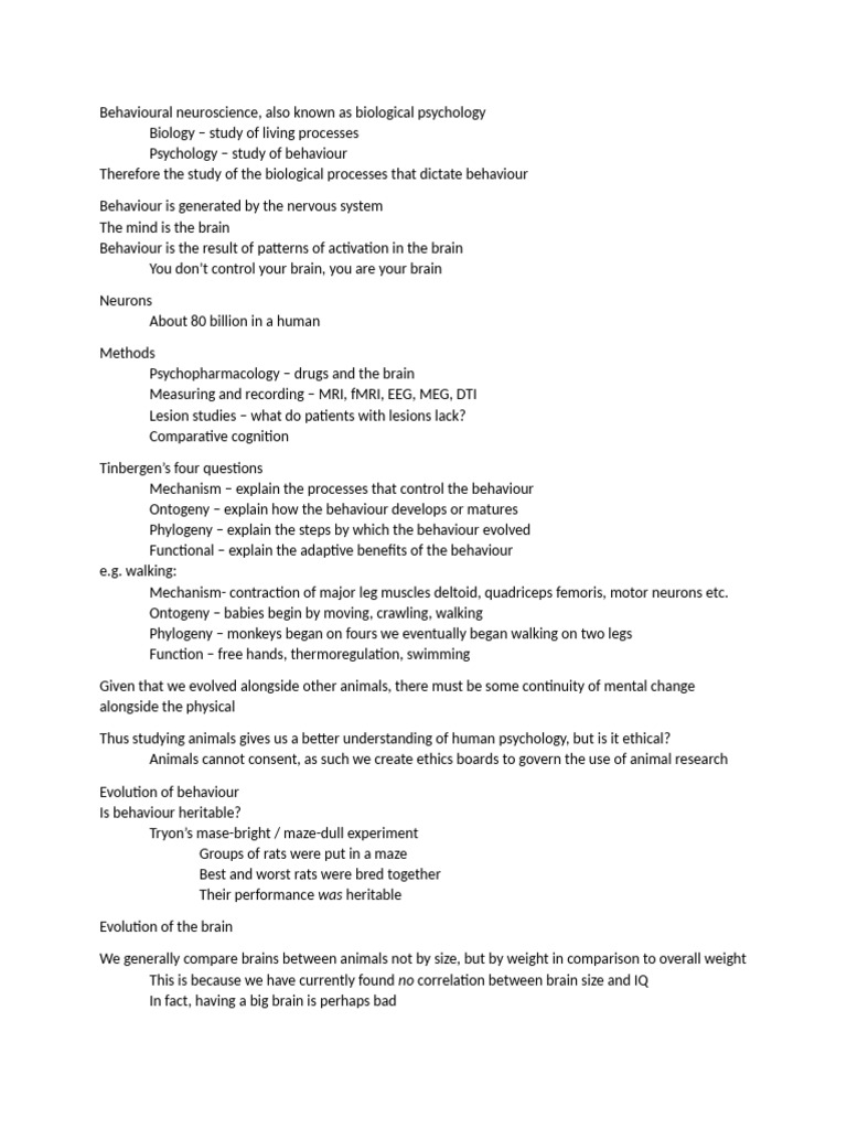 PS263 Behavioural Neuroscience | PDF | Neurotransmitter | Chemical Synapse