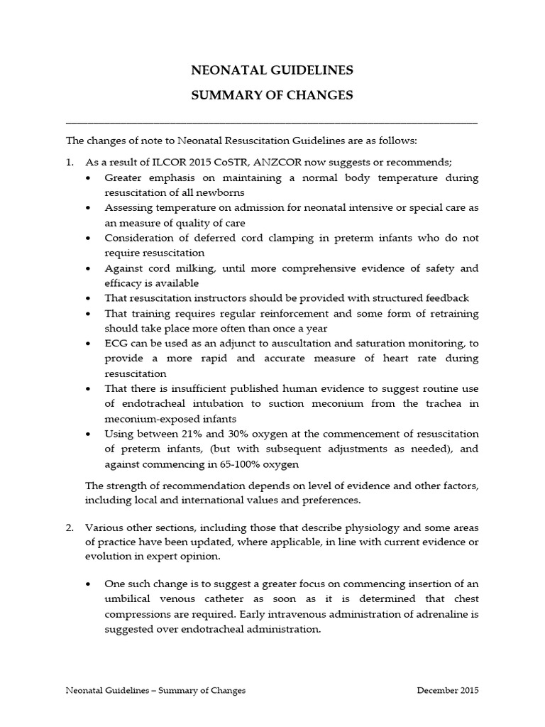 Neonatal Resuscitation Guidelines Update | PDF | Cardiopulmonary ...