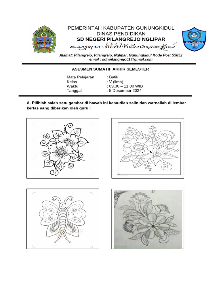 Soal Batik V Sem 1 | PDF