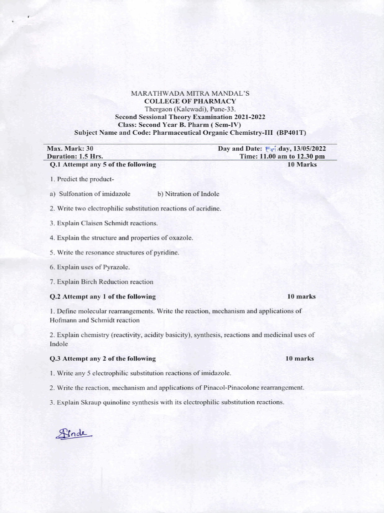 Second Sessional Send Year Sem IV 2021-22 | PDF