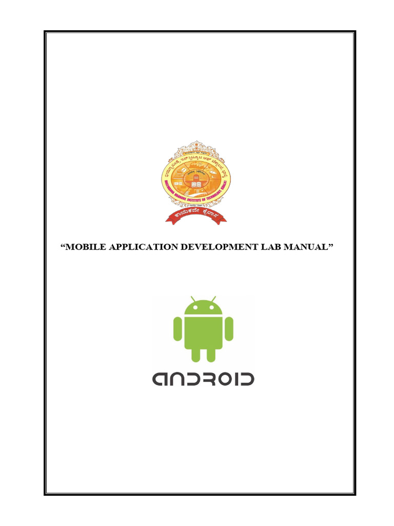 VTU 18CSMP68 Mobile Application Development Lab Manual | PDF | Android (Operating System) | Password