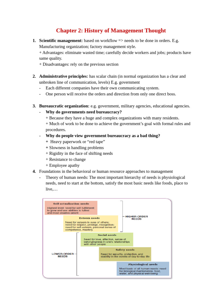 History of Management Thought Overview | PDF | Motivation | Motivational