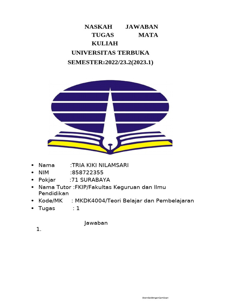 Jawaban TT 1 MK Metode Pengembangan Seni | PDF