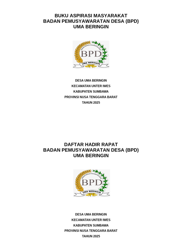 Kop Administrasi BPD 2025 | PDF