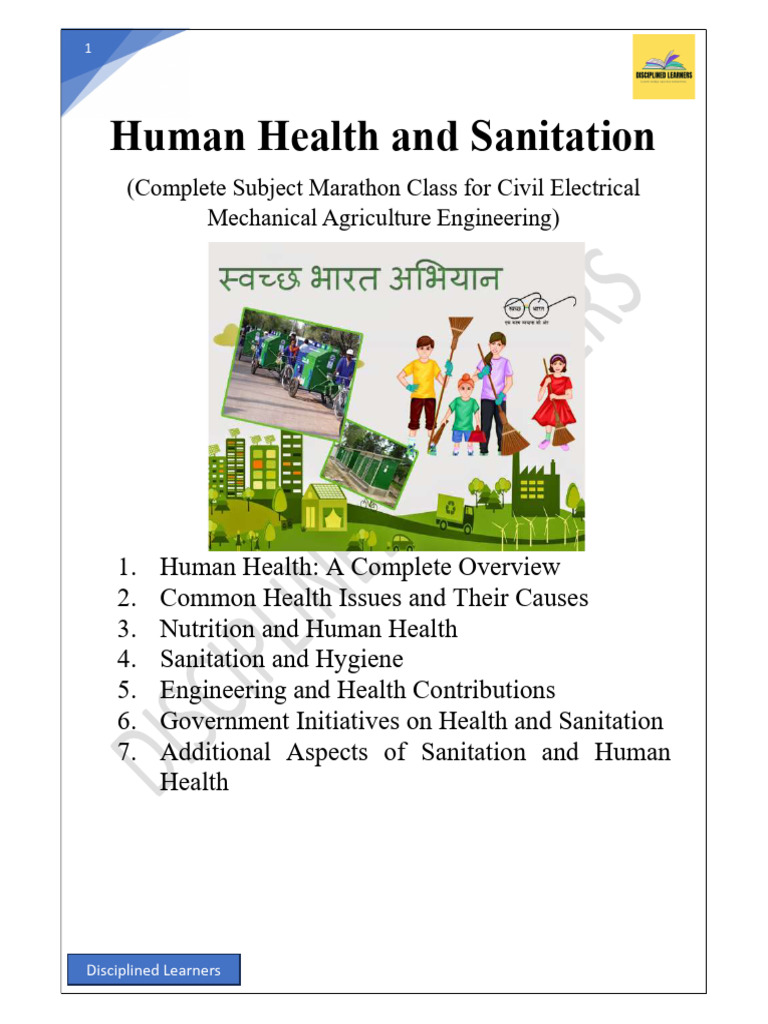 Human Health and Sanitation Overview | PDF | Sanitation | Hygiene