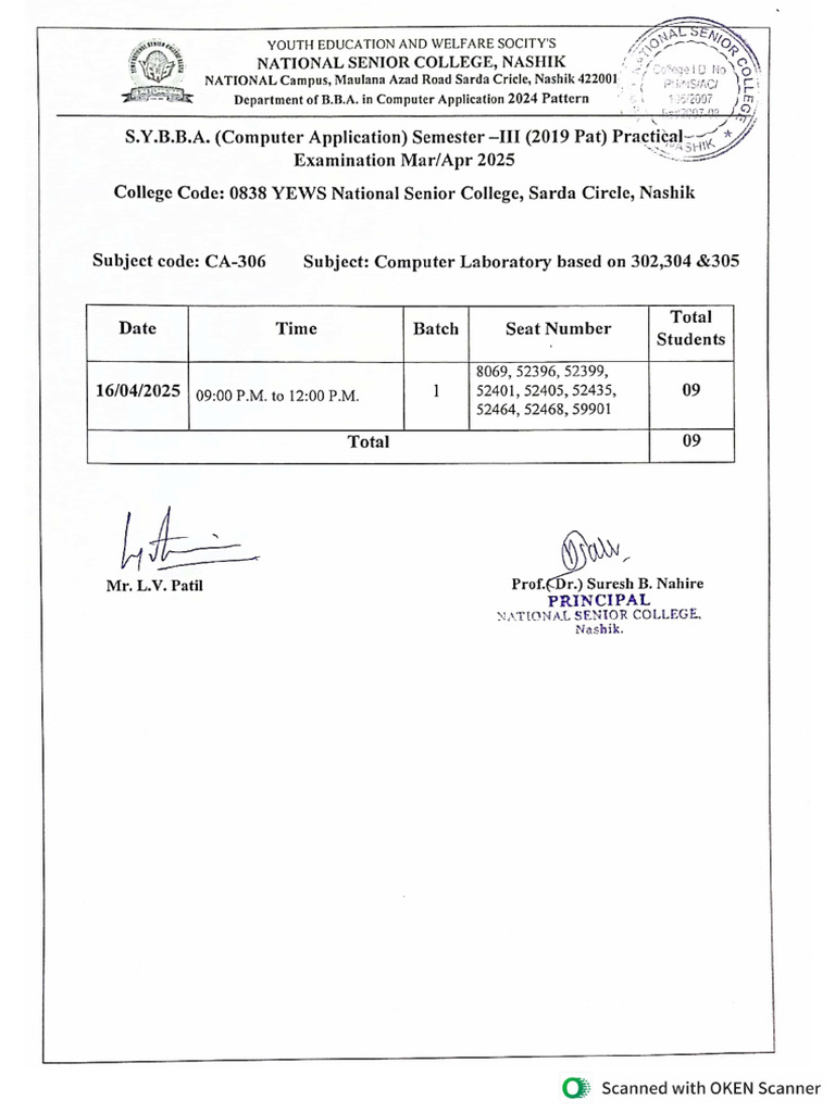 Practical Timetable | PDF