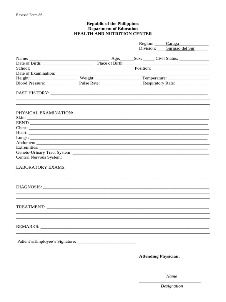 Annual Medical (Form 86) | PDF