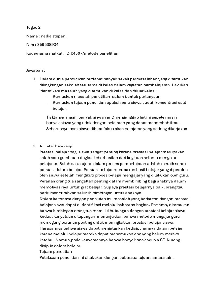 TMK 2 Metode Penelitian | PDF