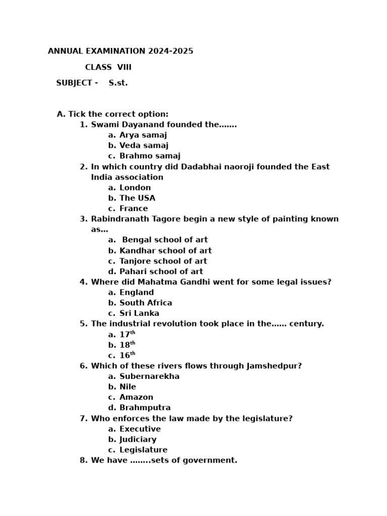 SST Sa Class 8 | PDF | Mahatma Gandhi | Indian Nationalism
