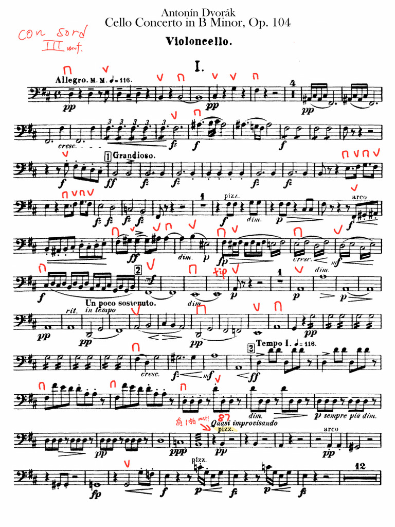 Cropped Dvorak Cello Concerto in B Minor - Cello | PDF