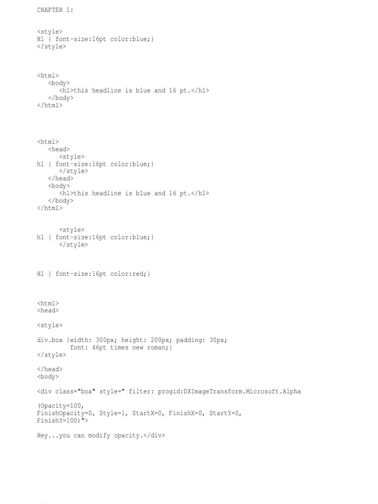 Styling Techniques And Properties For Controlling Text Formatting And Page Layout Pdf Java