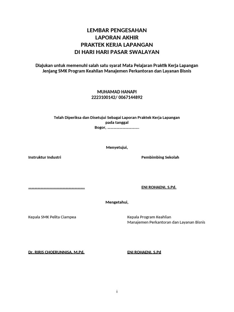 LEMBAR PENGESAHAN | PDF