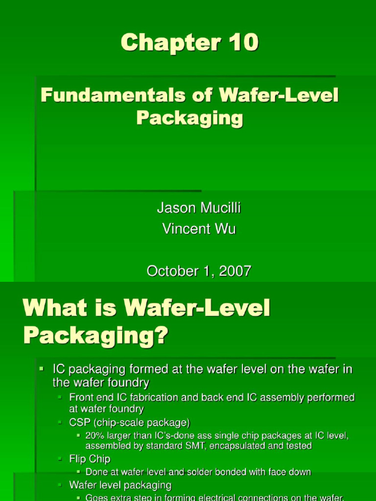 Fundamentals of Wafer Level Packaging | PDF