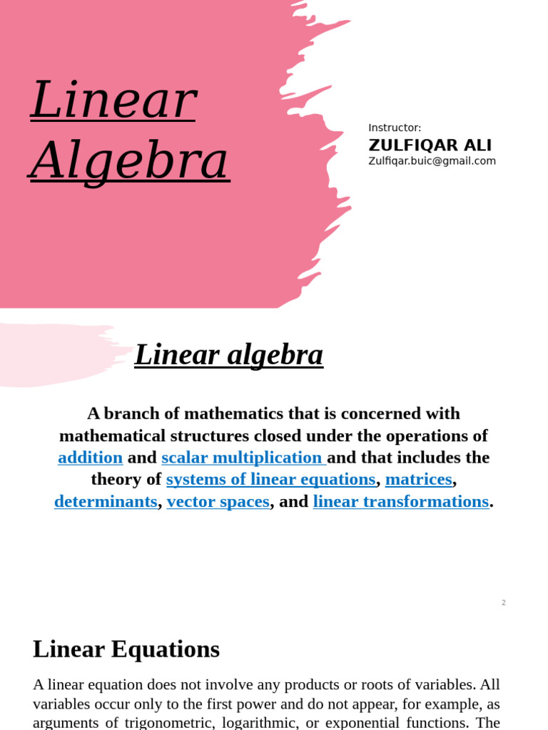 L1 Introduction to System of Linear Equations With Python 11022025 ...