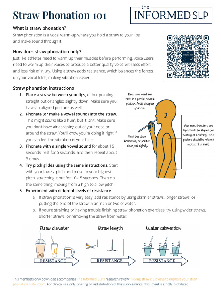 Straw Phonation Techniques Explained | PDF