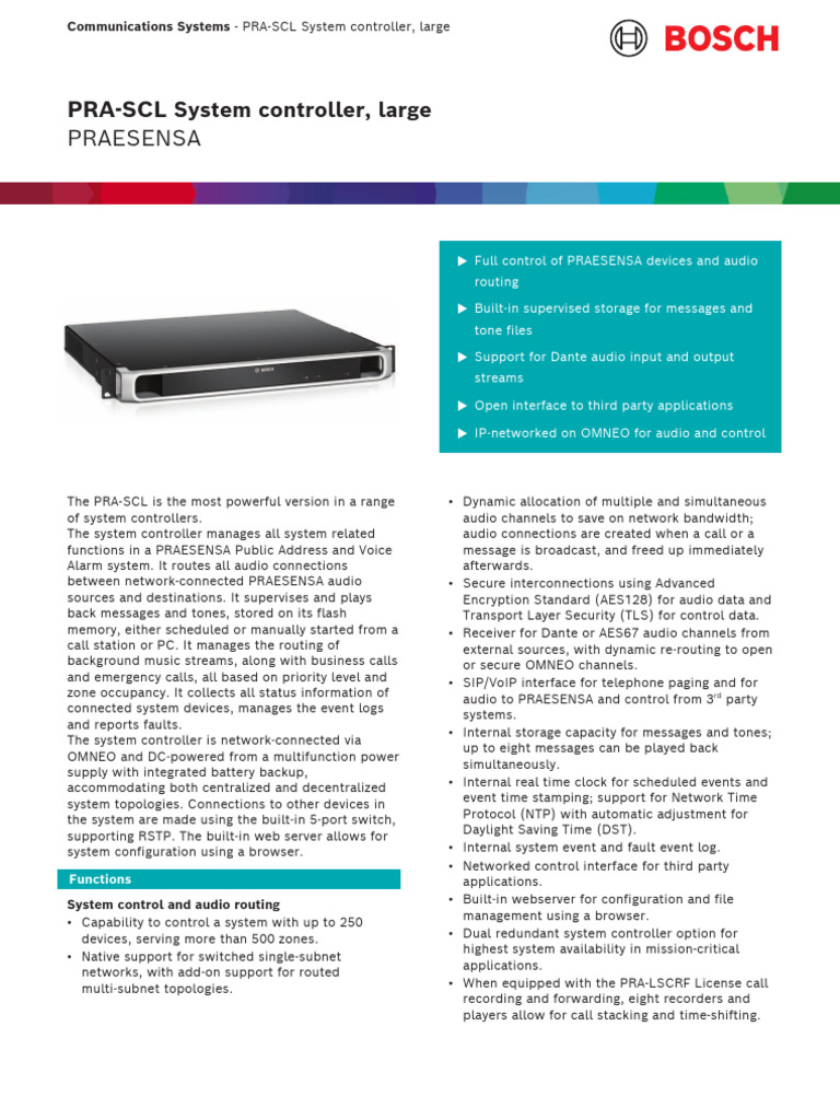 PRA SCL System Contr Data Sheet enUS 76035381899 | PDF | Computer ...