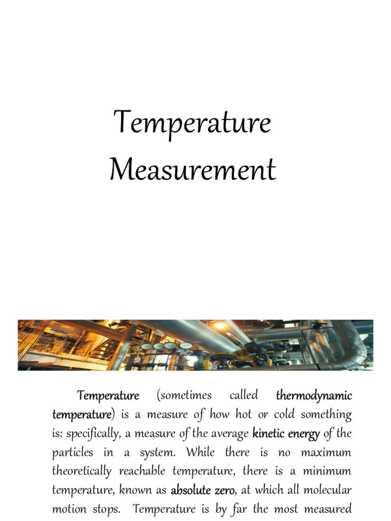 Lecture 4 - Temperature Measurement | PDF | Thermocouple | Thermal Expansion