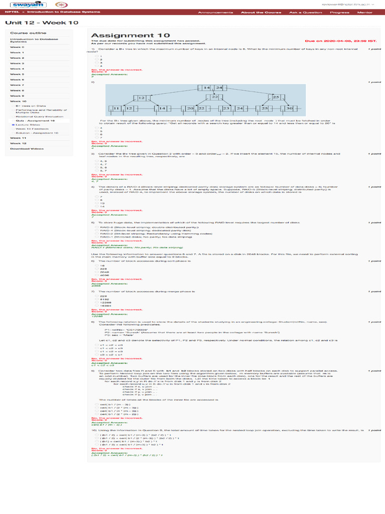 Noc20 cs03 Assigment 11 | PDF