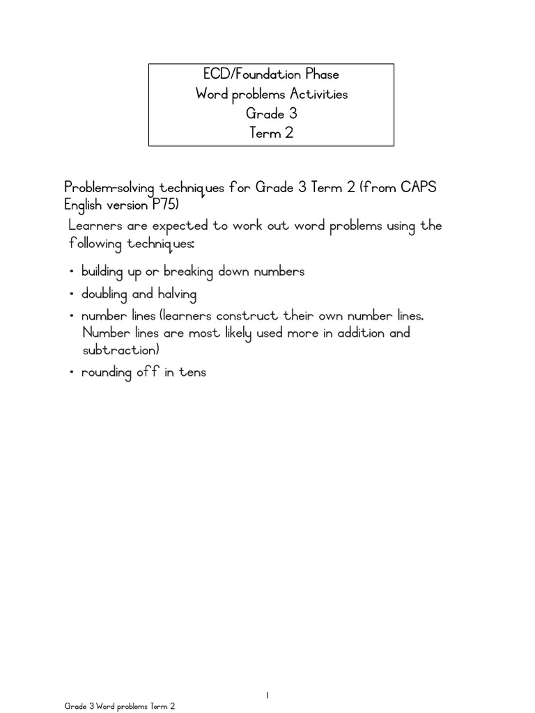 Grade 3 Word Problems Term 2 | PDF