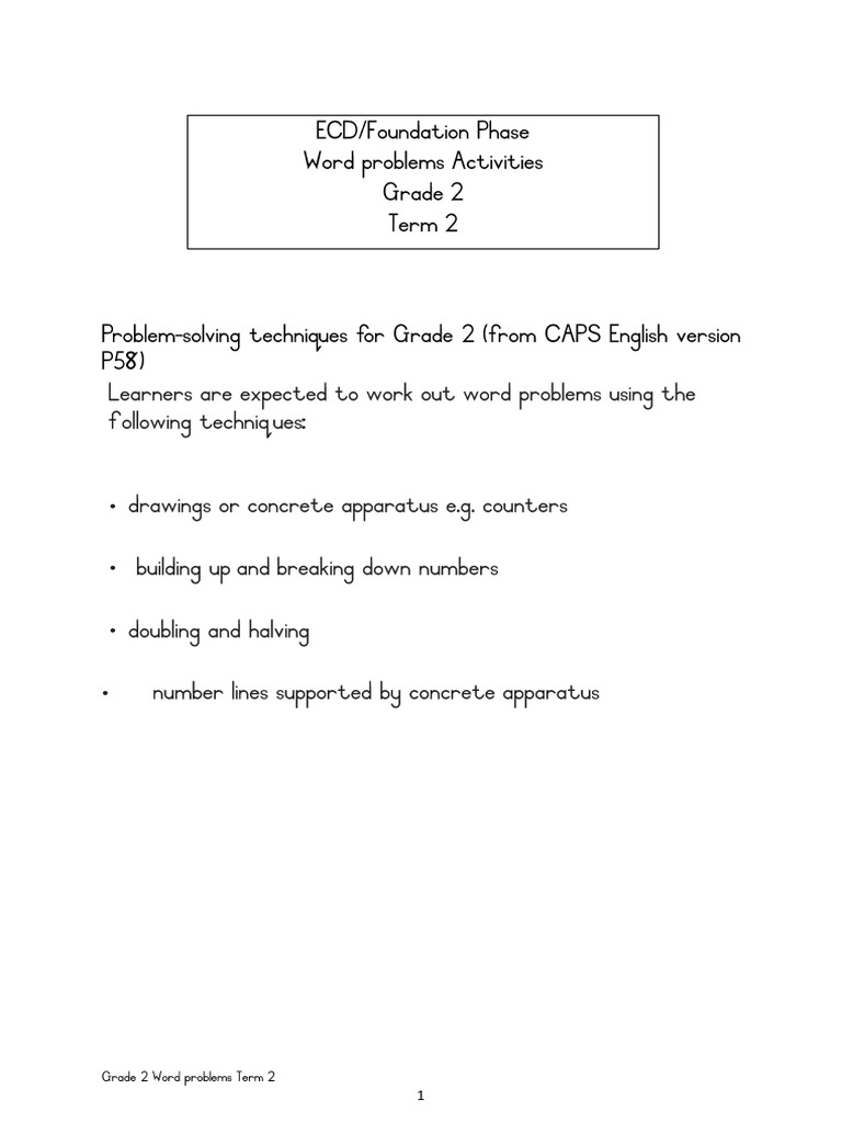 Grade 2 Word Problems Term 2 | PDF