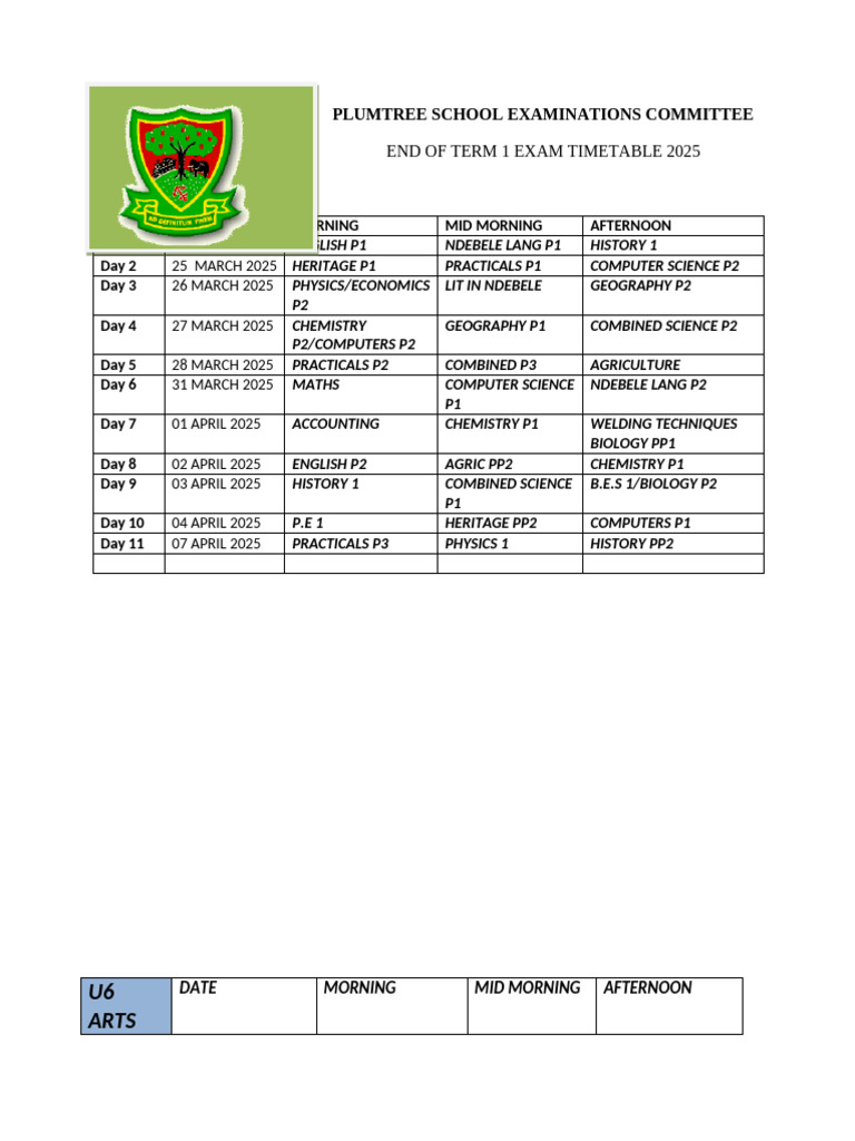 Grade 7 Exam Timetable 2025 | PDF | Inquiry | Science