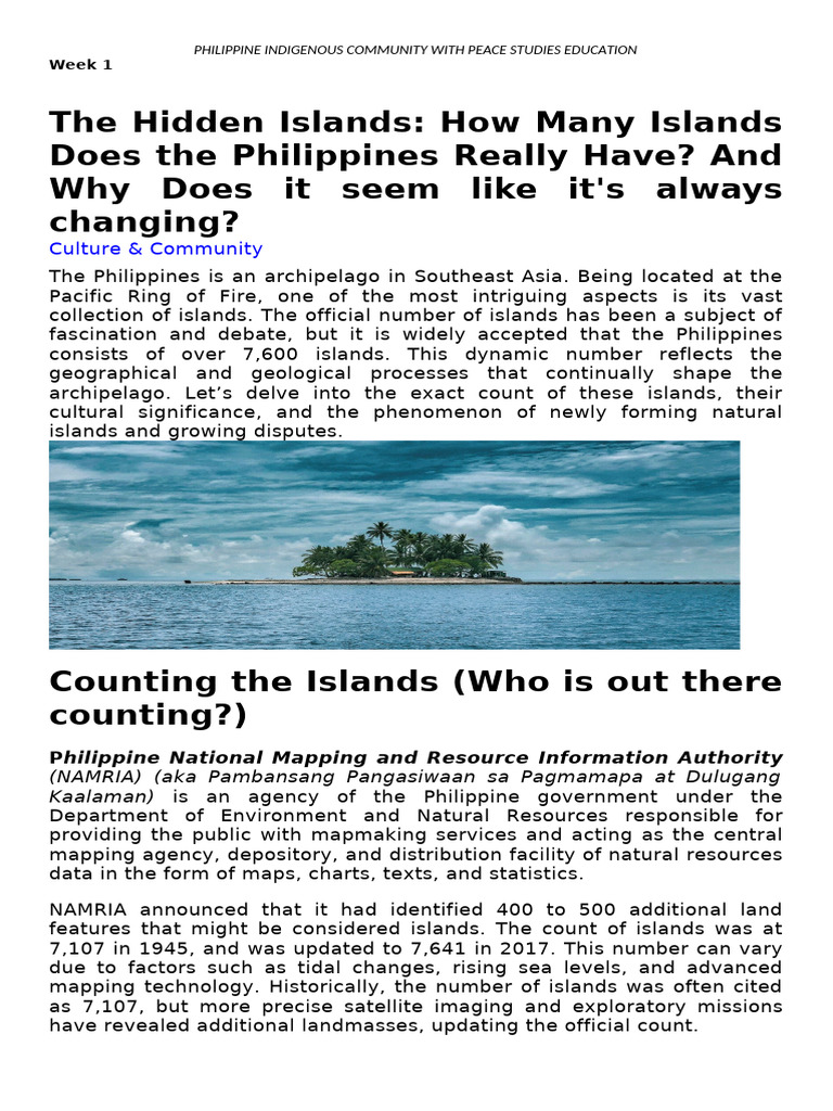 Philippine Islands: Count and Culture | PDF | Philippines | Island