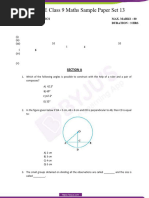 CBSE Class 9 Math Sample Paper Set 2 | PDF