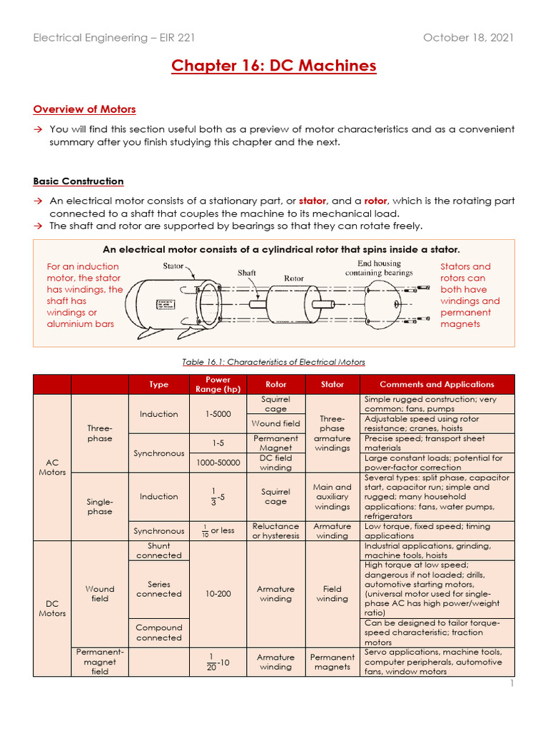 EIR 221 - Chapter 16 DC Machines (2) 2 | PDF | Electric Motor ...