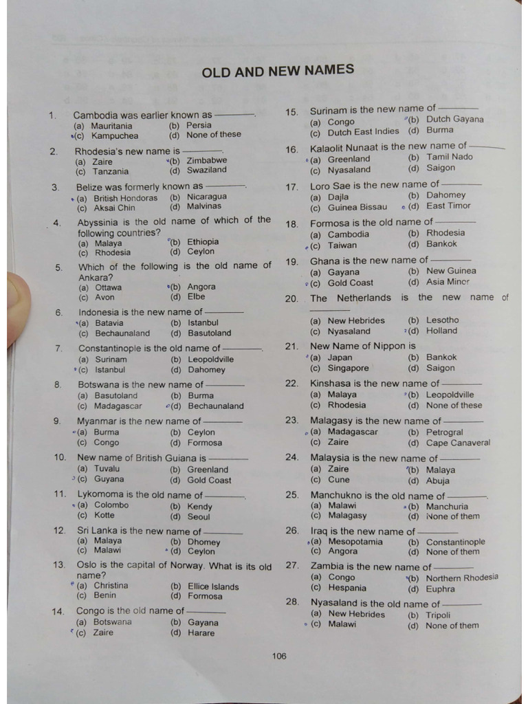 10-Old & New Names - 1 | PDF
