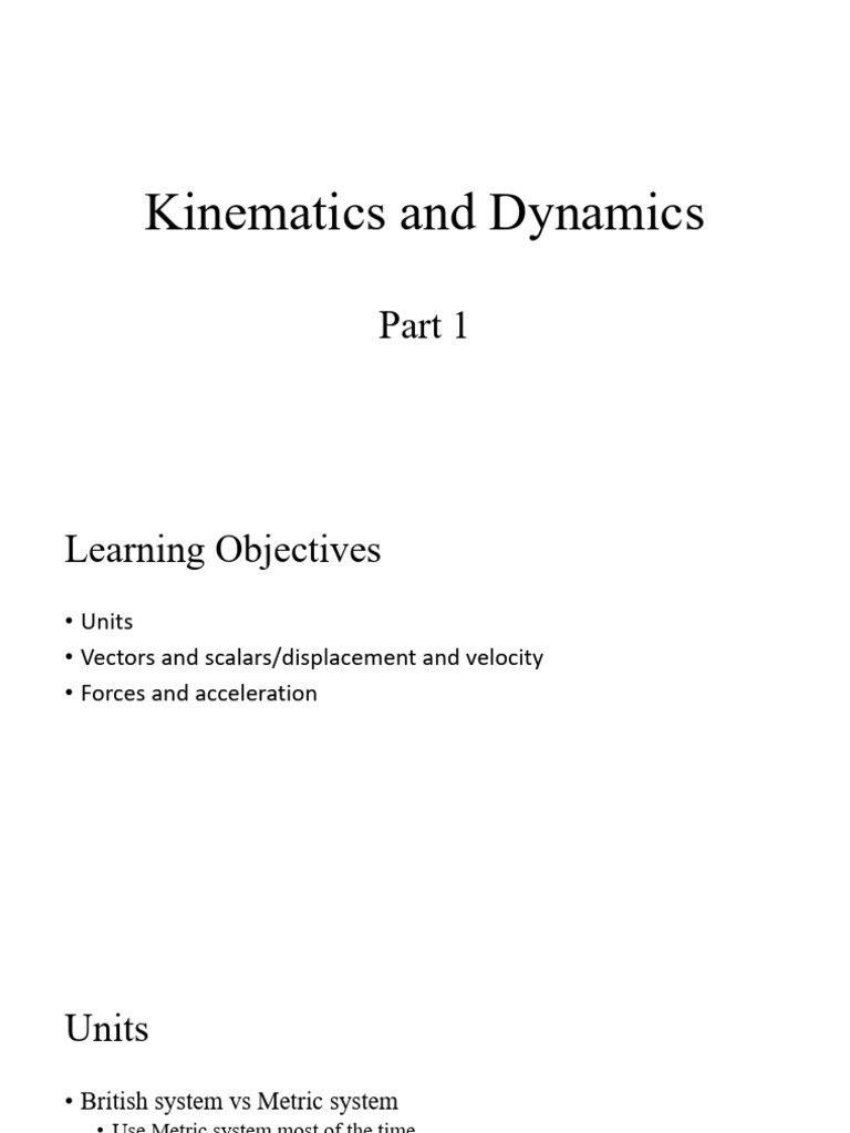 Kinematics and Dynamics Basics Explained | PDF