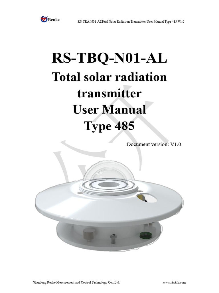 10 RS TBQ N01 AL Total Solar Radiation Transmitter User Manual Type 4851 | PDF | Byte | Computer ...