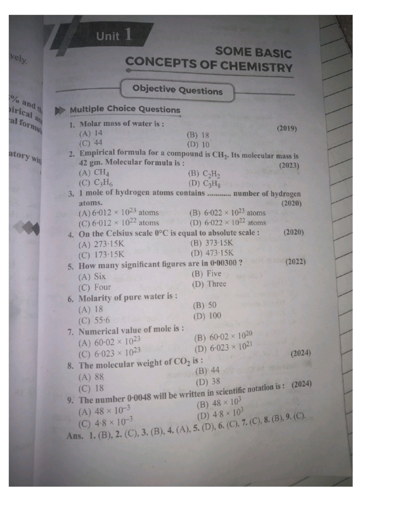 Chemistry Chapter 1 | PDF