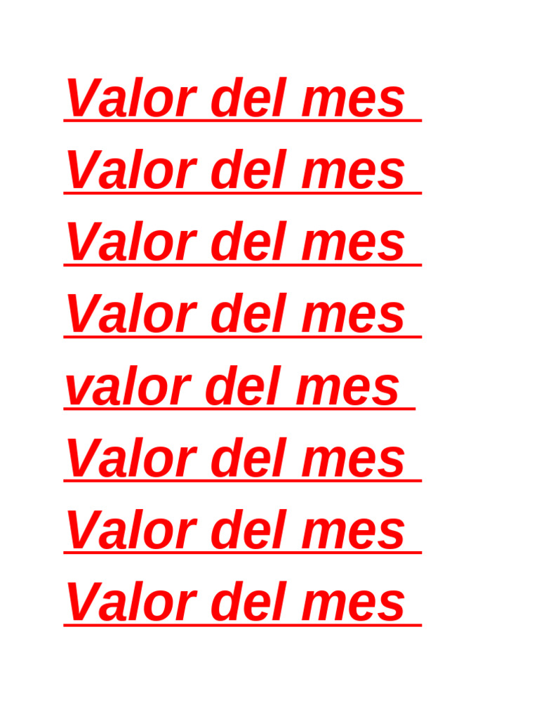 Valor Del Mes | PDF
