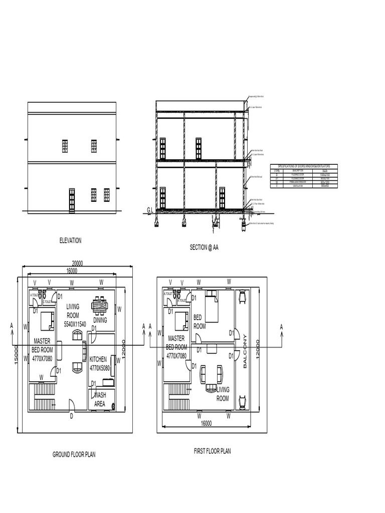 Ground and First Floor Plan Layout | PDF | Toilet | Buildings And ...