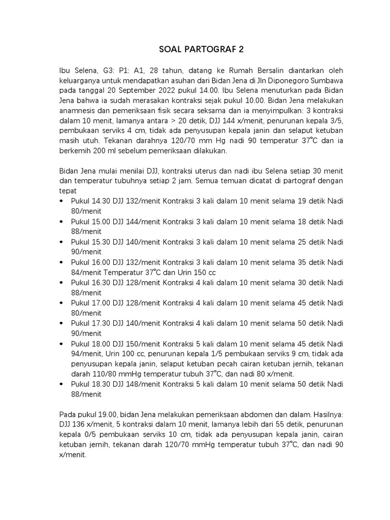 Soal Partograf 02 | PDF