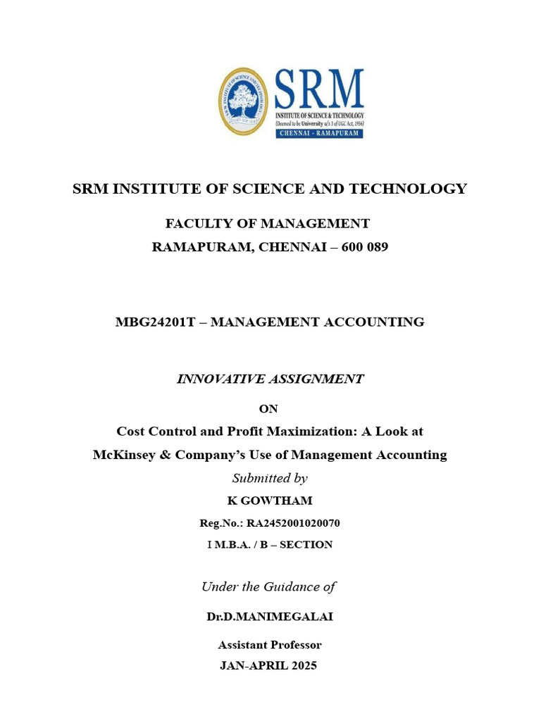 Management Accounting Assignment 070 | PDF | Capital Budgeting ...