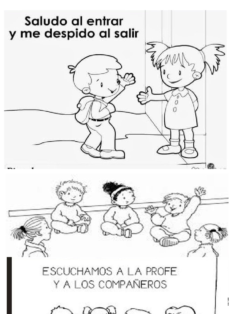 Imágenes para Colorear de Algunos Acuerdos de Aula | PDF