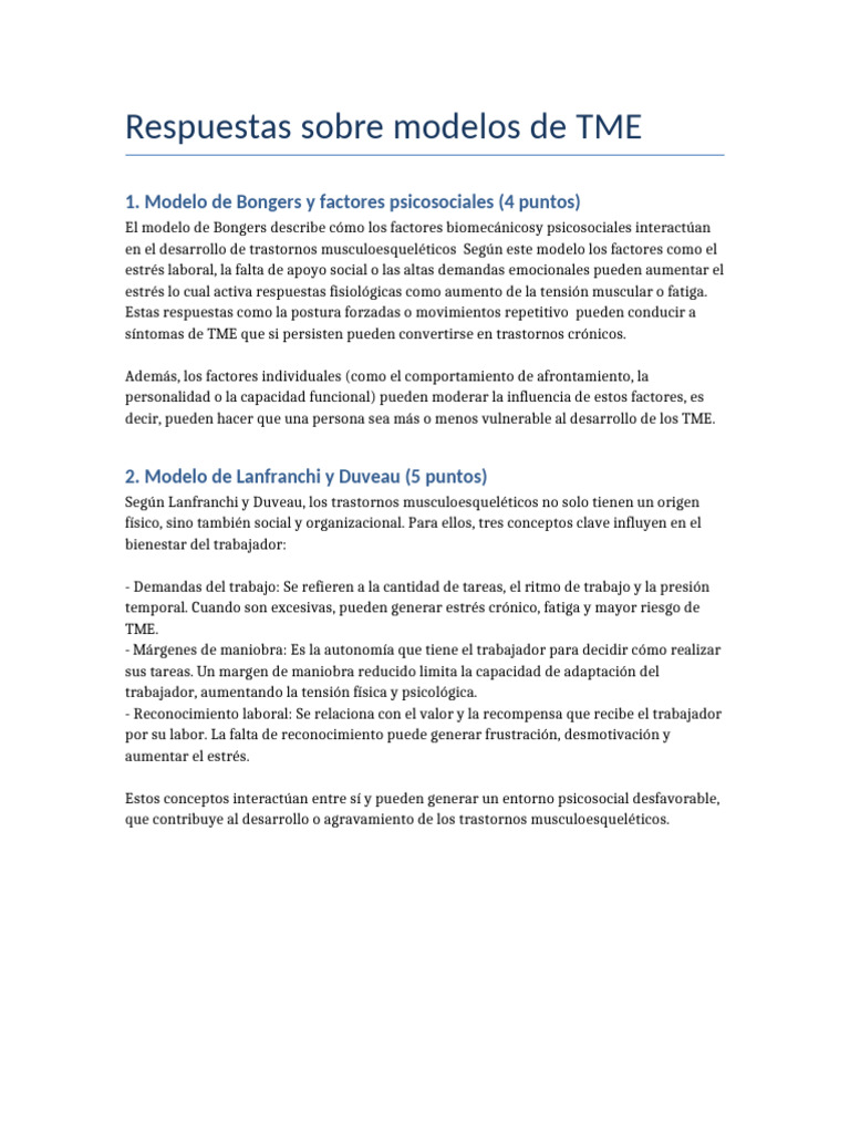 Respuestas Modelos TME | PDF