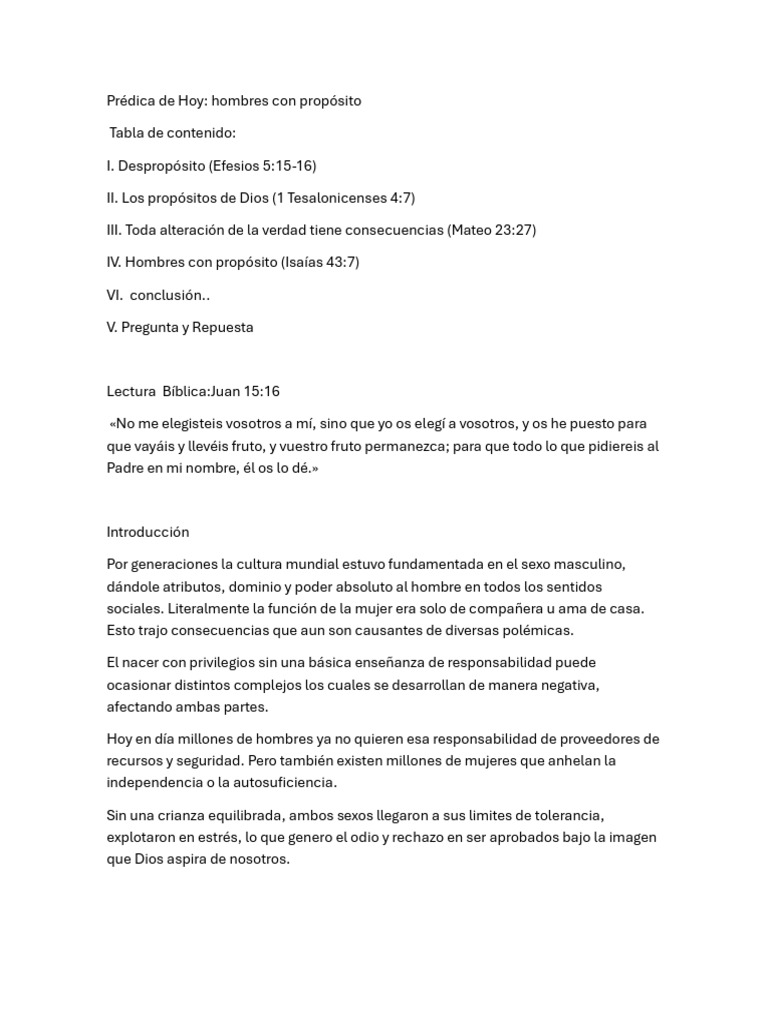 Hombres con Propósito según la Biblia | PDF | Amor | Dios