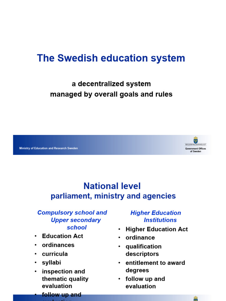 Overview of Sweden's Education System | PDF | Schools | Teachers