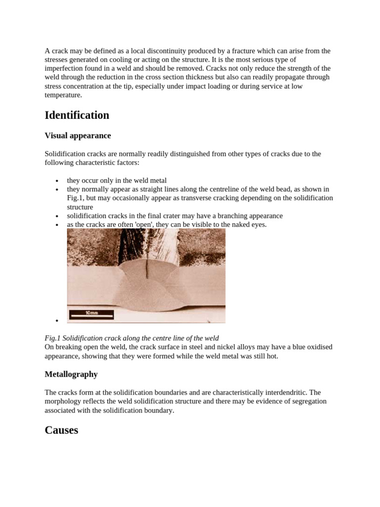 Solidification Cracking in Welding | PDF | Construction | Welding