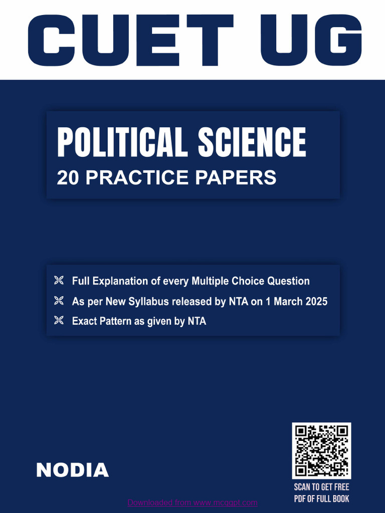CUET SP Political Science 20 Sets Book 2025 | PDF | Indian National ...
