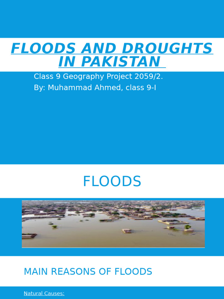 Floods and Droughts in Pakistan Class 9 Geography Project | PDF | Flood ...